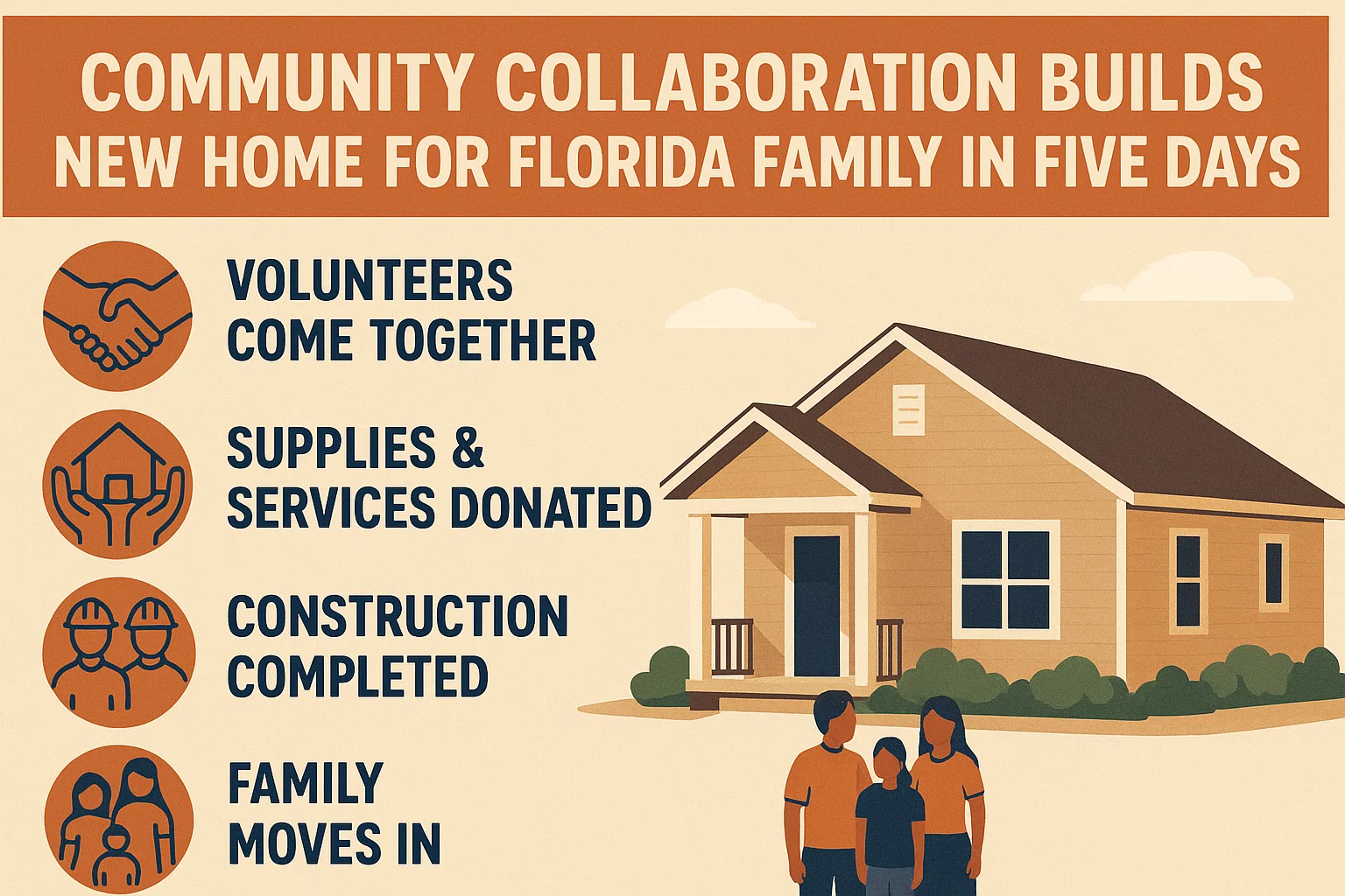 Community Collaboration Builds New Home for Florida Family in Five Days